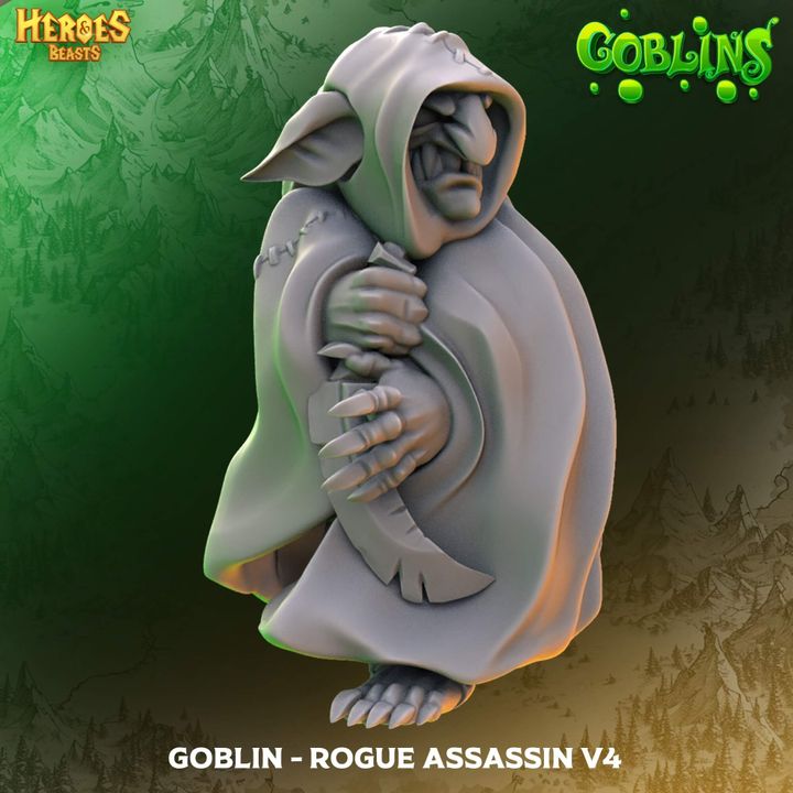 3D Printable goblin - rogue assassin v4 by Heroes and Beasts