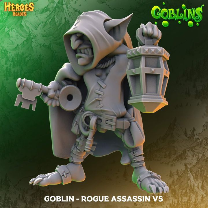 3D Printable goblin - rogue assassin v5 by Heroes and Beasts