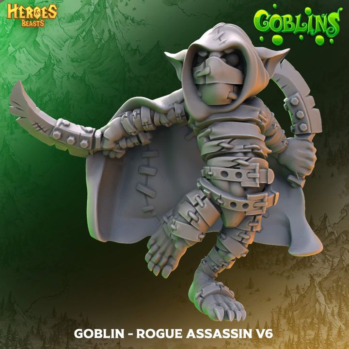 3D Printable goblin - rogue assassin v6 by Heroes and Beasts