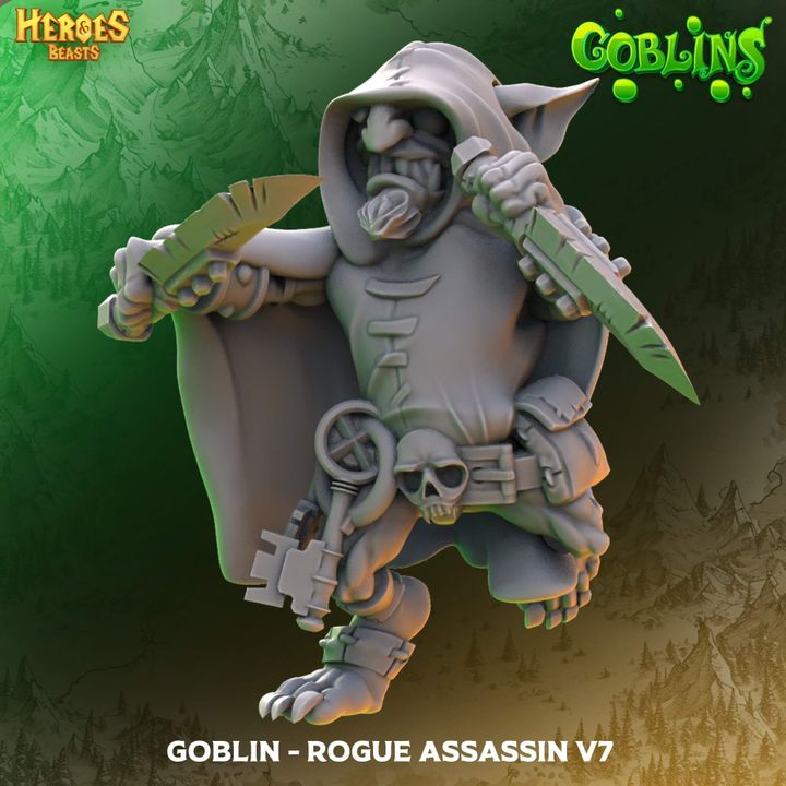 3D Printable goblin - rogue assassin v7 by Heroes and Beasts