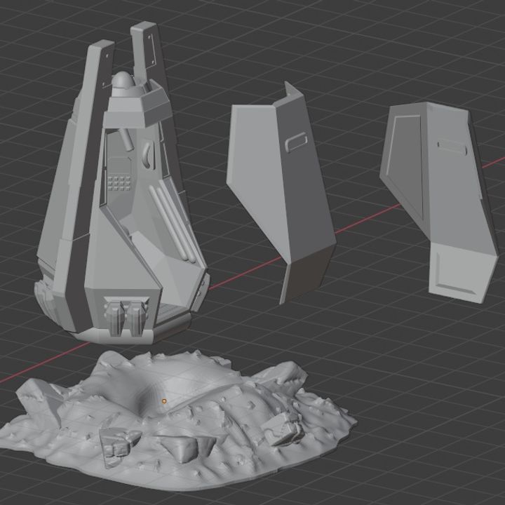 3D Printable Space Marine Drop Pod by BadgersArmoury