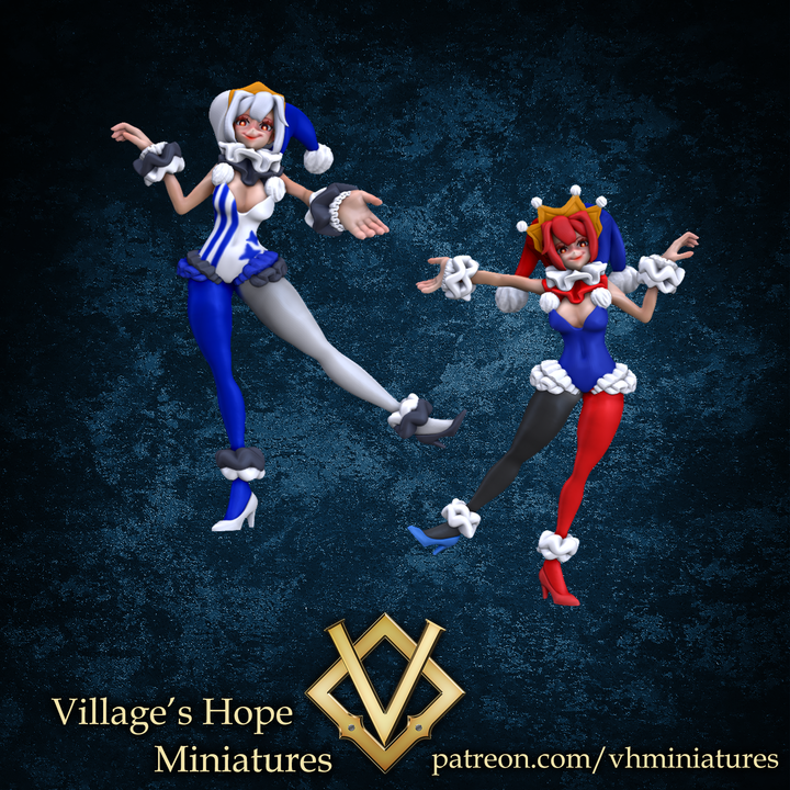 3D Printable Twin Jester by Village's Hope Miniatures