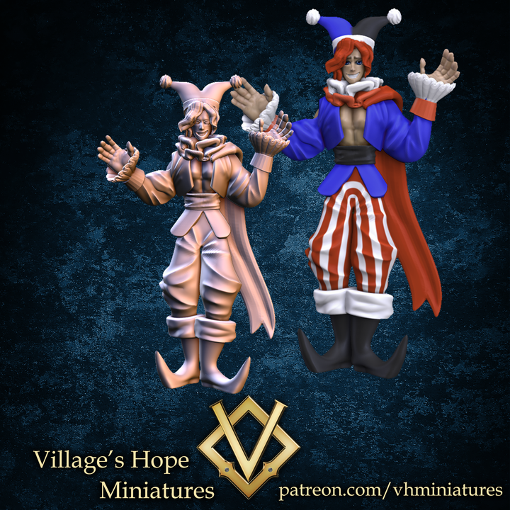 3D Printable Tall Jester by Village's Hope Miniatures