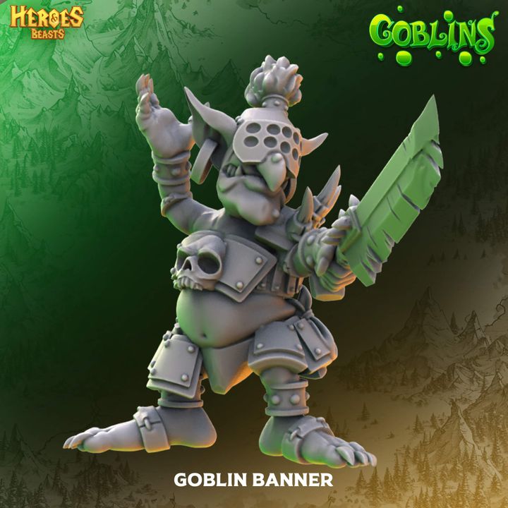 3D Printable Goblin boss v2 by Heroes and Beasts