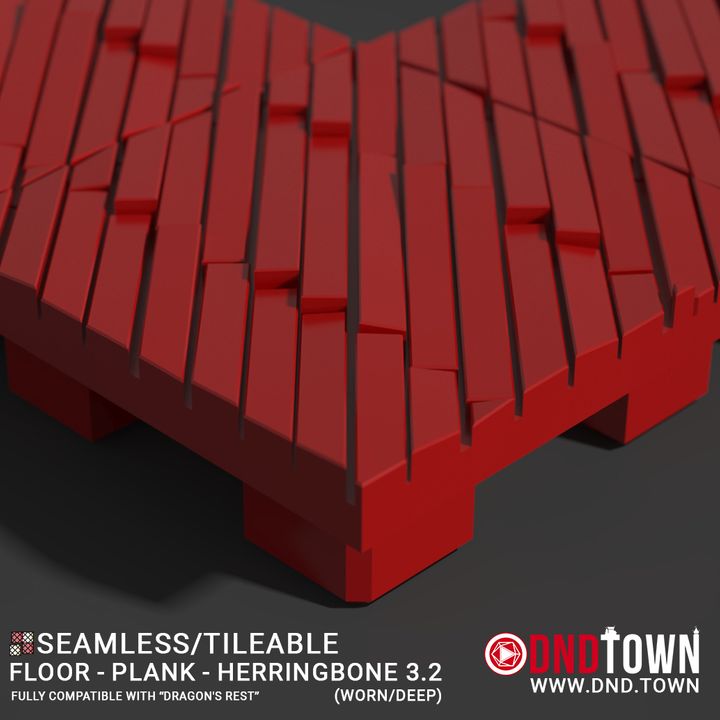 3D Printable 3D Modular Dungeon Tile: Floor - Plank - Herringbone 3.2 ...