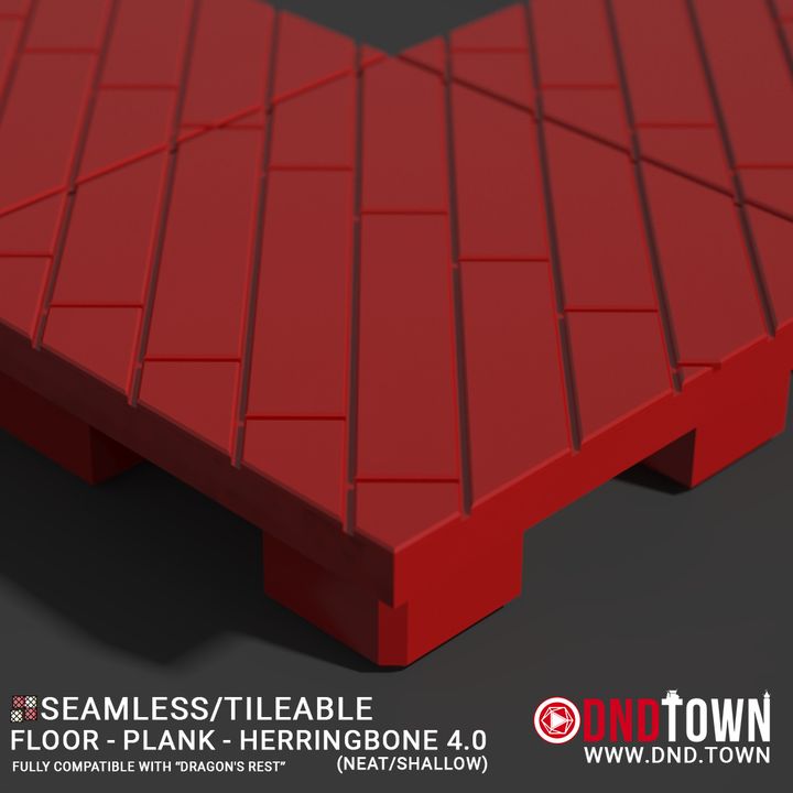 3D Printable 3D Modular Dungeon Tile: Floor - Plank - Herringbone 4.0 ...