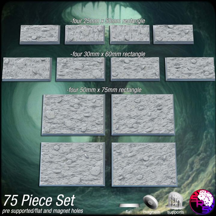 3D Printable Cave Bases (Standard Sizes) by Sync Ratio Systems