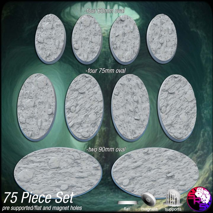 3D Printable Cave Bases (Standard Sizes) by Sync Ratio Systems