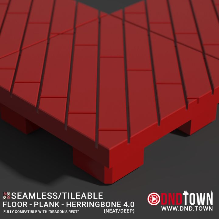 3D Printable Floor - Plank - Herringbone 04.0 (NEAT/DEEP) - 3D Modular ...
