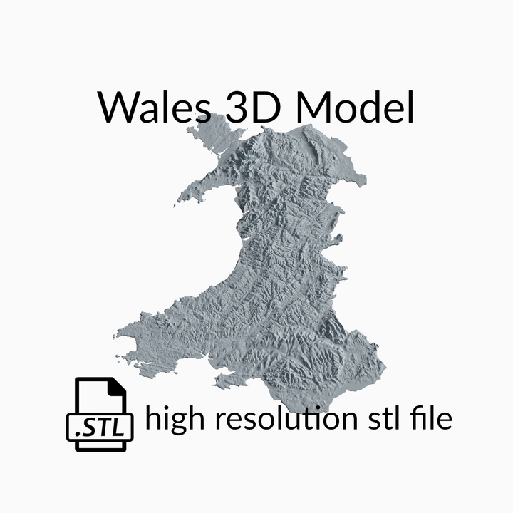 3D Printable Wales Country Topographic Map - 3D Terrain Elevation ...