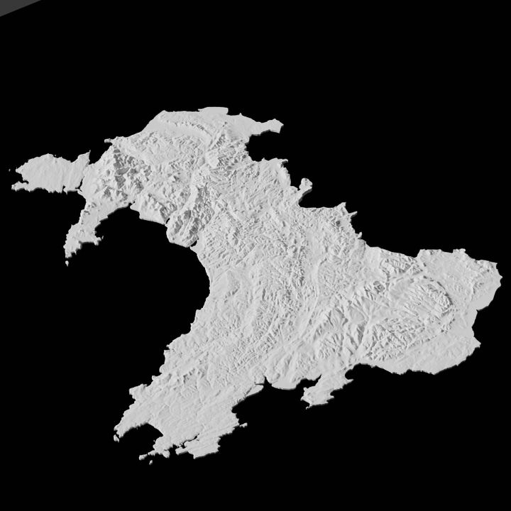 3D Printable Wales Country Topographic Map - 3D Terrain Elevation ...