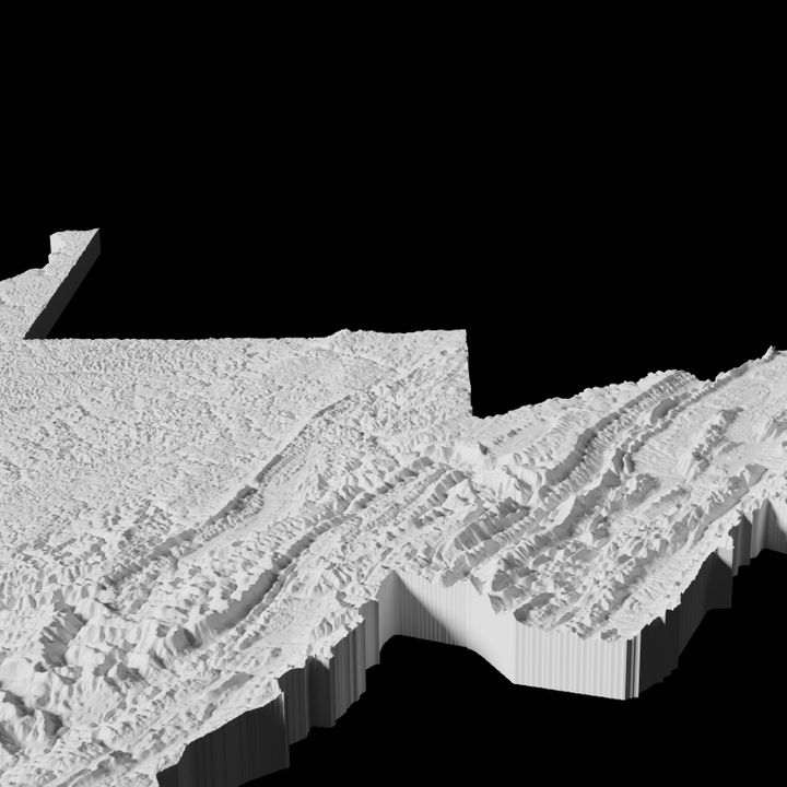 3D Printable USA State of West Virginia Topographic Map - 3D Terrain ...