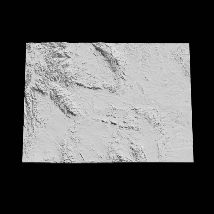 3D Printable USA State of Wyoming Topographic Map - 3D Terrain ...