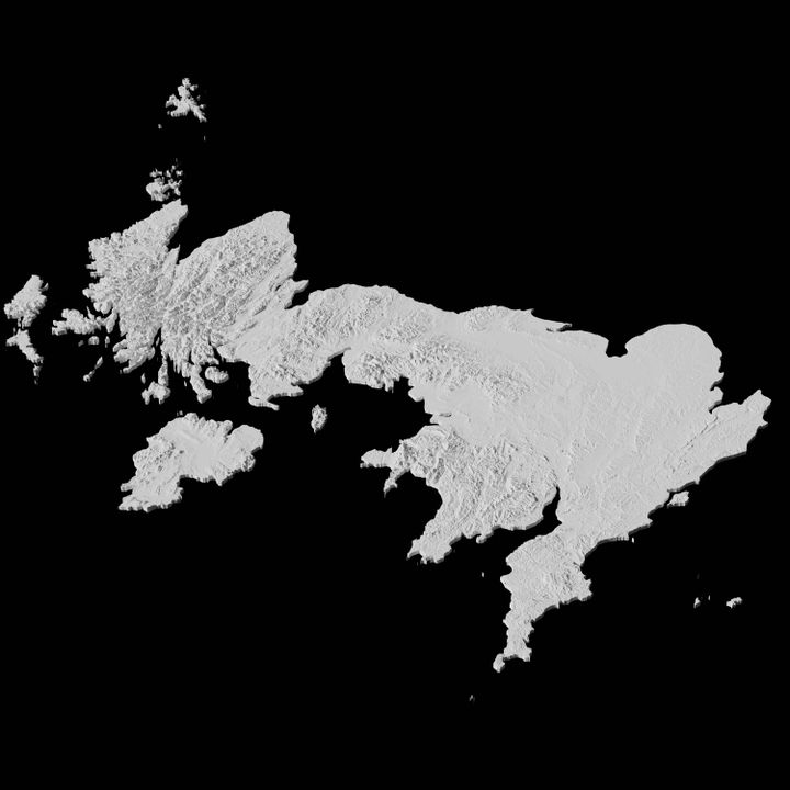 3D Printable United Kingdom Topographic Map - 3D Terrain Elevation ...