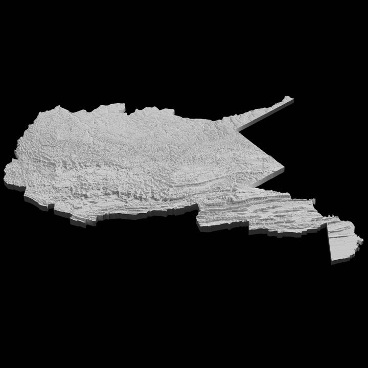 3D Printable USA State of West Virginia Topographic Map - 3D Terrain ...