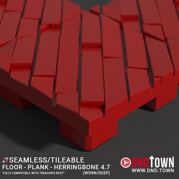 3D Printable 3D Modular Dungeon Tile: Floor - Plank - Herringbone 4.7 ...