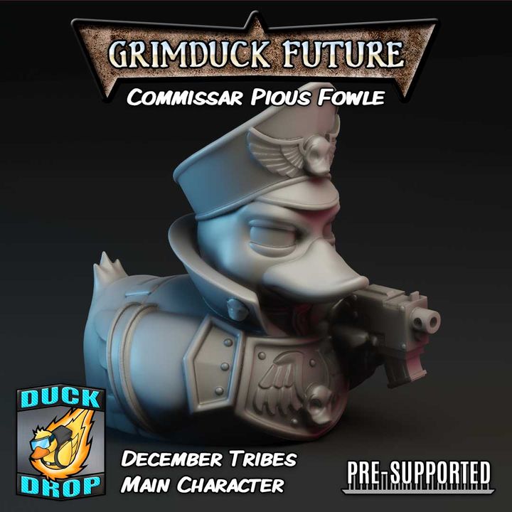 3D Printable Commissar Pious Fowle - Rubber Duck - Imperial Commander ...