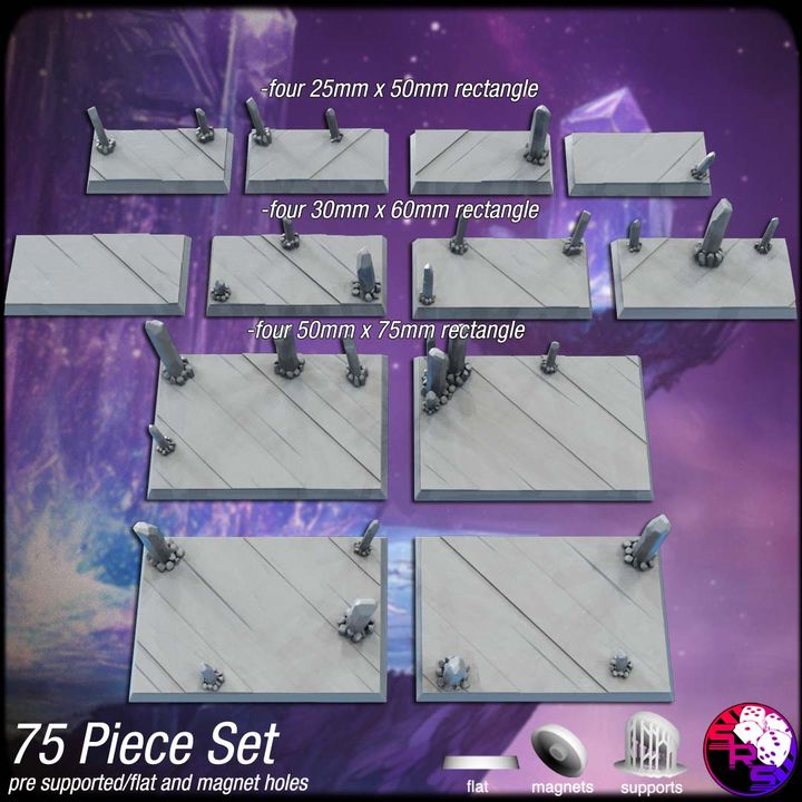 3D Printable Crystal Cavern Bases (Standard Sizes) by SRS Studios