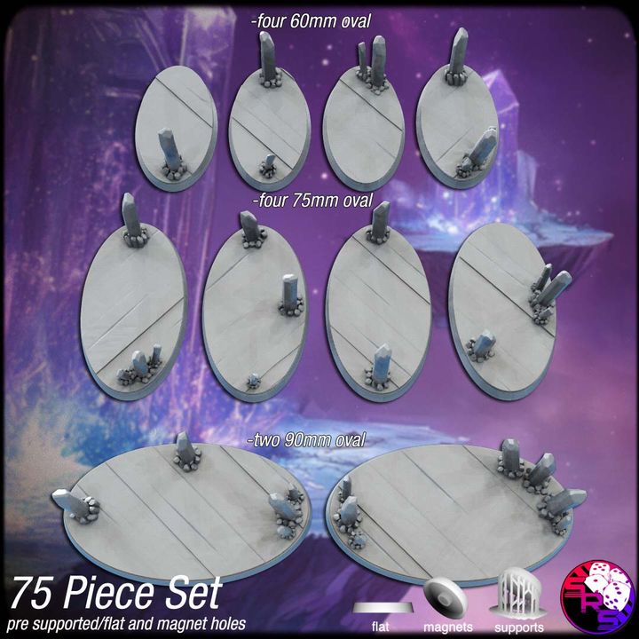 3D Printable Crystal Cavern Bases (Standard Sizes) by SRS Studios