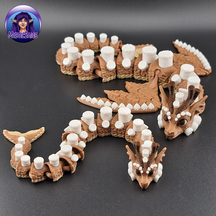 3D Printable Hot Cocoa Dragon - Winged Serpent by MysticSaige