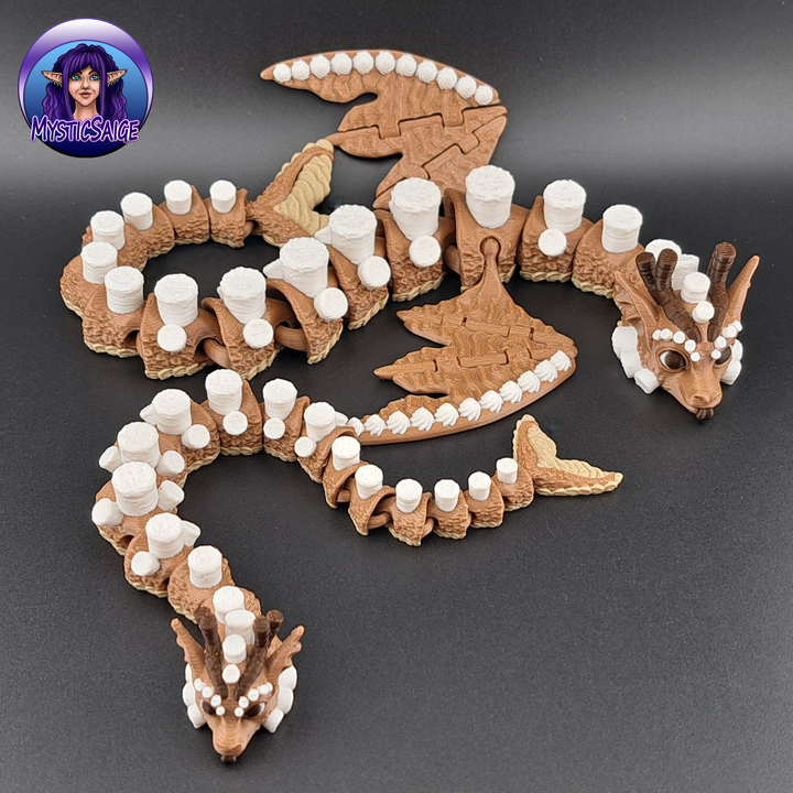 3D Printable Hot Cocoa Dragon - Winged Serpent by MysticSaige