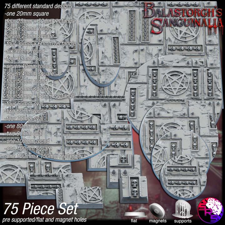 3D Printable Infernal Bases (Standard Sizes) by SRS Studios