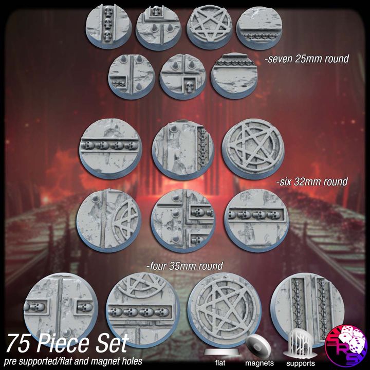 3D Printable Infernal Bases (Standard Sizes) by SRS Studios