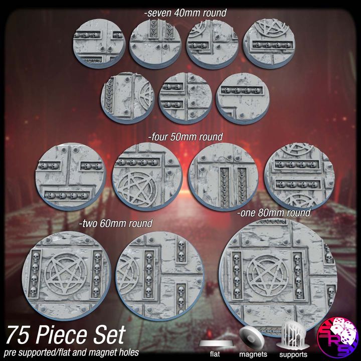 3D Printable Infernal Bases (Standard Sizes) by SRS Studios