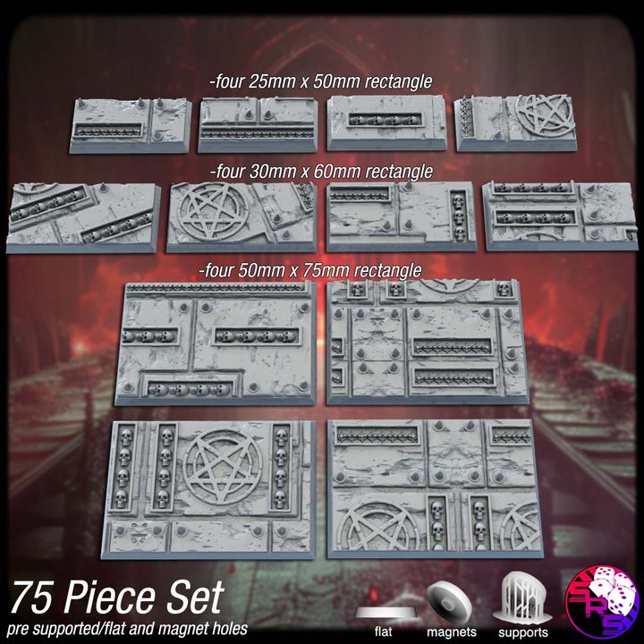 3D Printable Infernal Bases (Standard Sizes) by SRS Studios