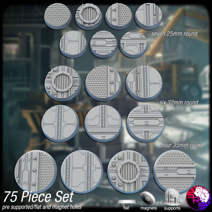 3D Printable Tech Bases (Standard Sizes) by SRS Studios