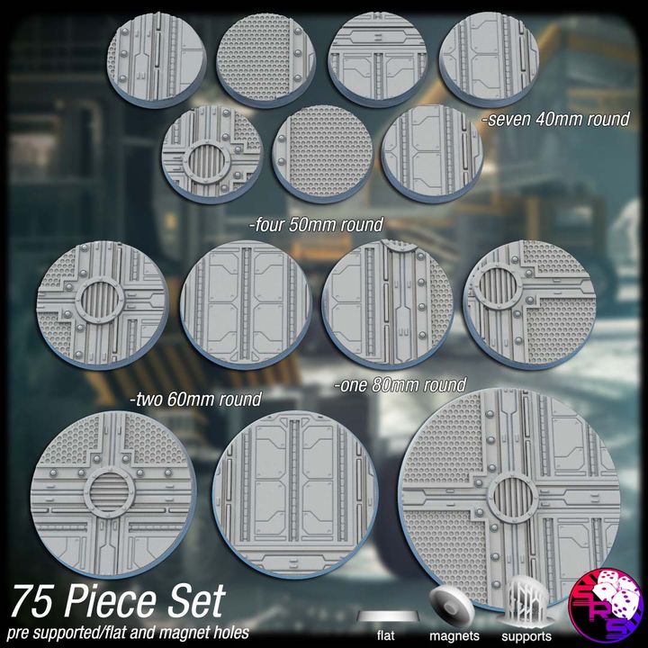 3D Printable Tech Bases (Standard Sizes) by SRS Studios