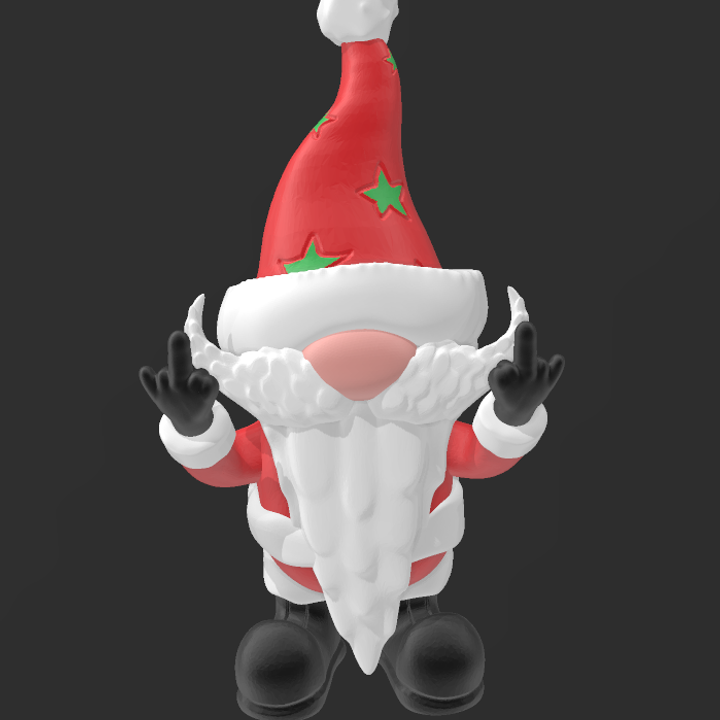 3D Printable rude Santa gnome by Aaron Shoaf