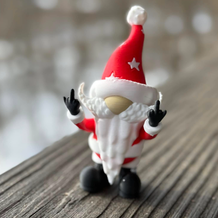 3D Printable rude Santa gnome by Aaron Shoaf