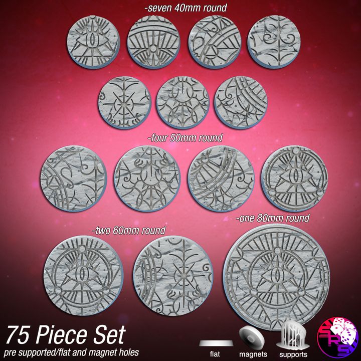 3D Printable Arcane Bases (Standard Sizes) by SRS Studios