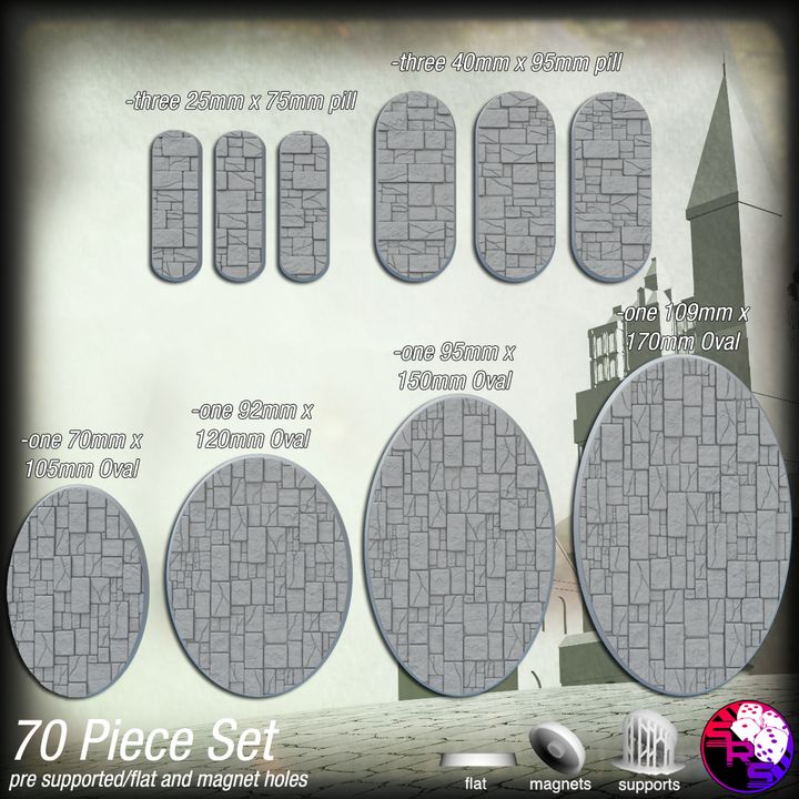 3D Printable Cracked Bricks Bases (Expansion Sizes) by Sync Ratio Systems