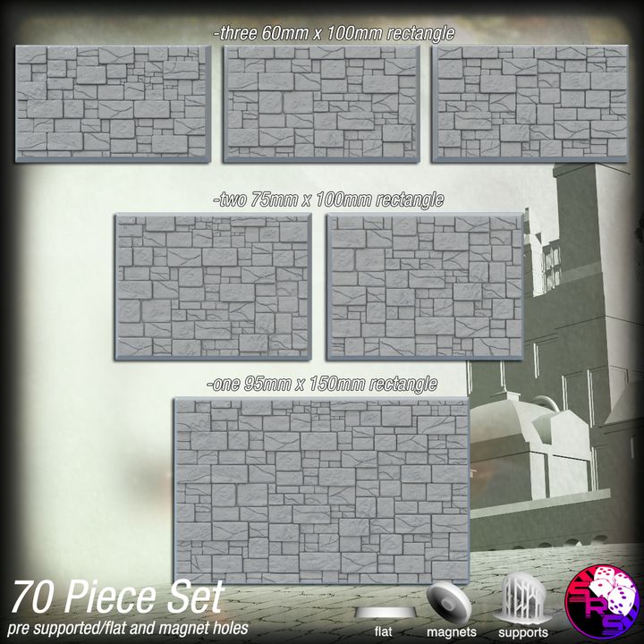 3D Printable Cracked Bricks Bases (Expansion Sizes) by Sync Ratio Systems