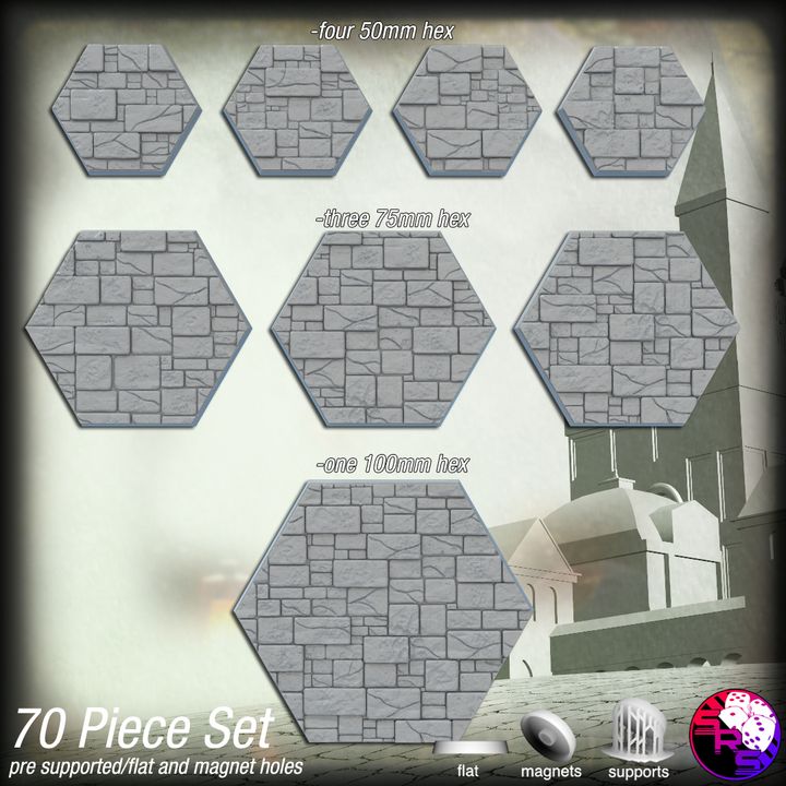 3D Printable Cracked Bricks Bases (Expansion Sizes) by Sync Ratio Systems