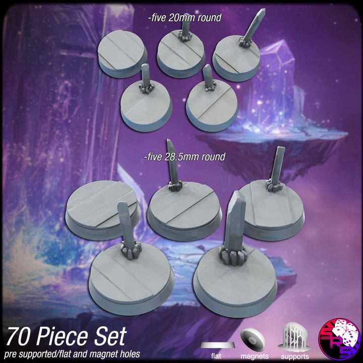 3D Printable Crystal Cavern Bases (Expansion Sizes) by SRS Studios