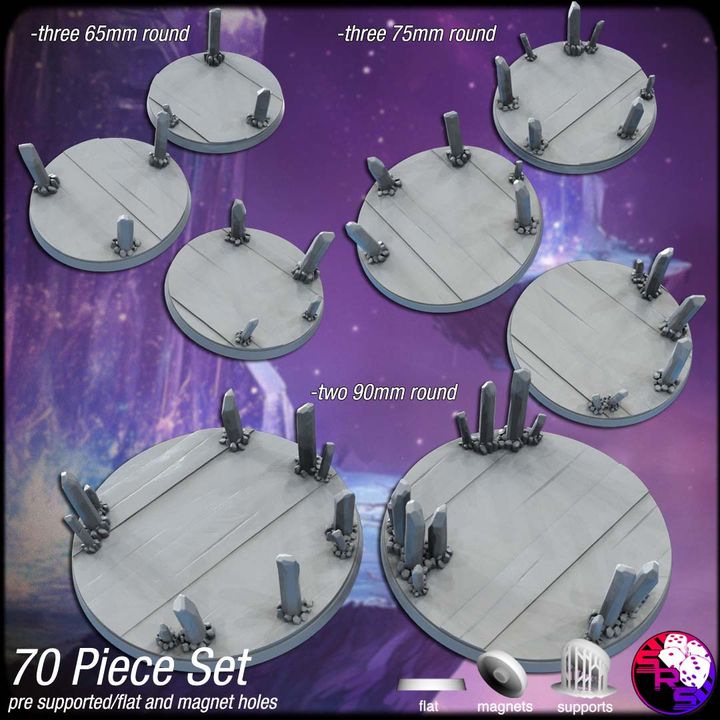 3D Printable Crystal Cavern Bases (Expansion Sizes) by SRS Studios