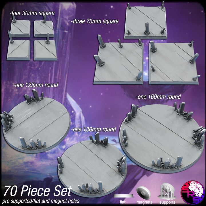 3D Printable Crystal Cavern Bases (Expansion Sizes) by SRS Studios
