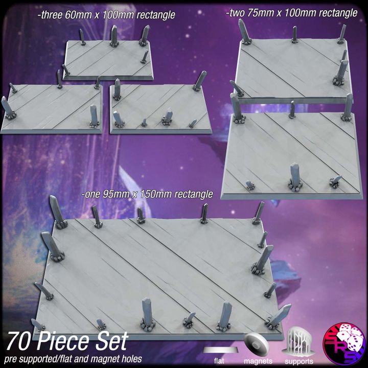 3D Printable Crystal Cavern Bases (Expansion Sizes) by SRS Studios