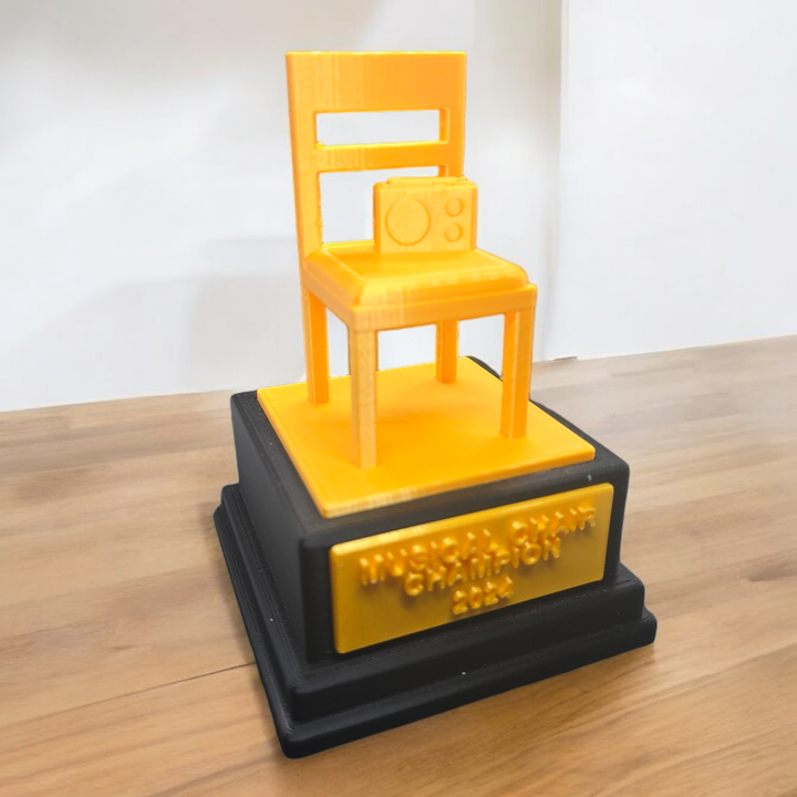3D Printable Musical Chairs Trophy by Fishhawk Craft3D