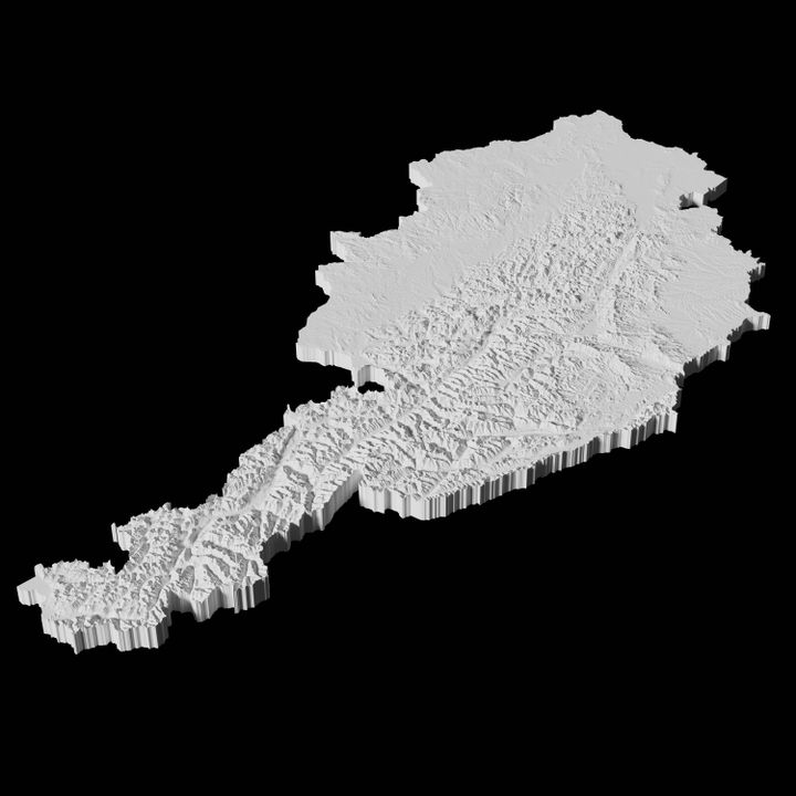 3D Printable Austria Country Topographic Map - 3D Terrain Elevation ...