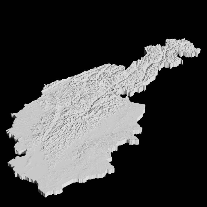 3D Printable Austria Country Topographic Map - 3D Terrain Elevation - Relief Map - Topography of ...