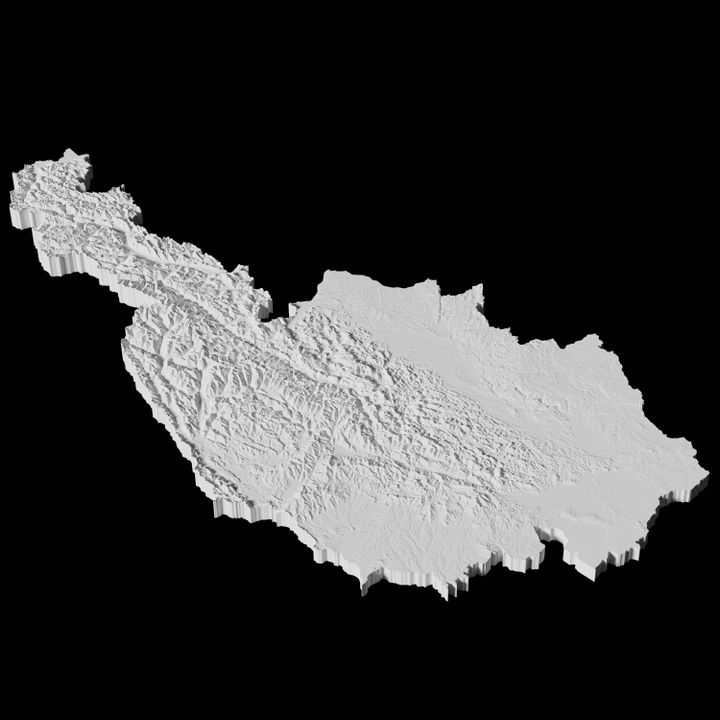 3D Printable Austria Country Topographic Map - 3D Terrain Elevation ...