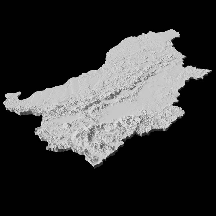3D Printable Bulgaria Country Topographic Map - 3D Terrain Elevation ...