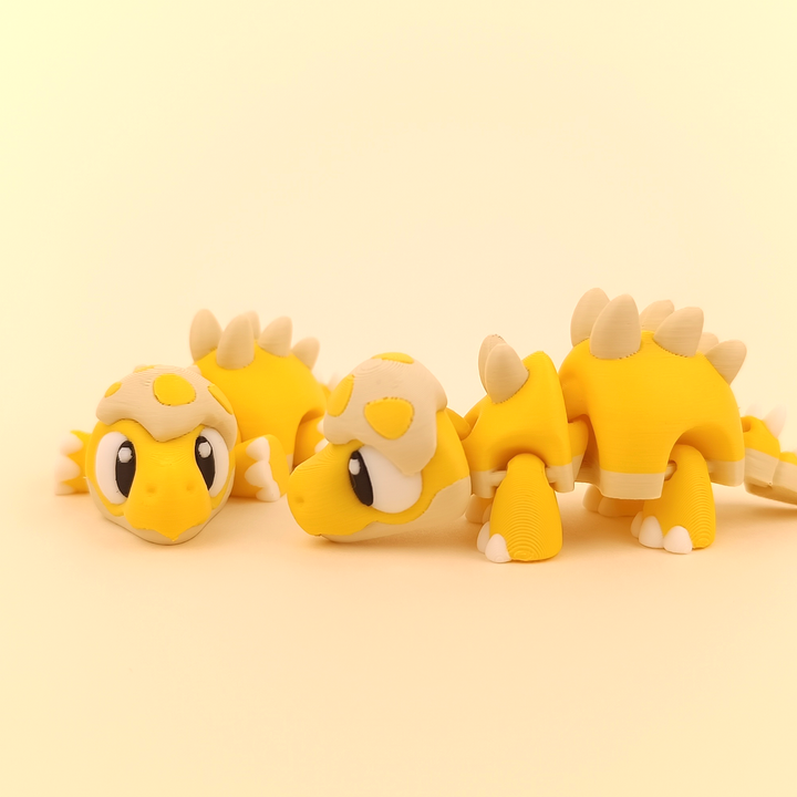 3D Printable Flexi Baby Stegosaurus Print-in-place by 3DGOB