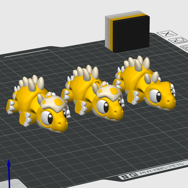 3D Printable Flexi Baby Stegosaurus Print-in-place by 3DGOB