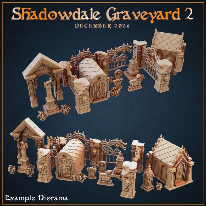 3D Printable Shadowdale Graveyard 2 Collection by World Forge Miniatures