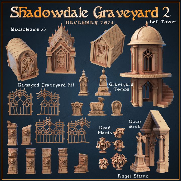3D Printable Shadowdale Graveyard 2 Collection by World Forge Miniatures